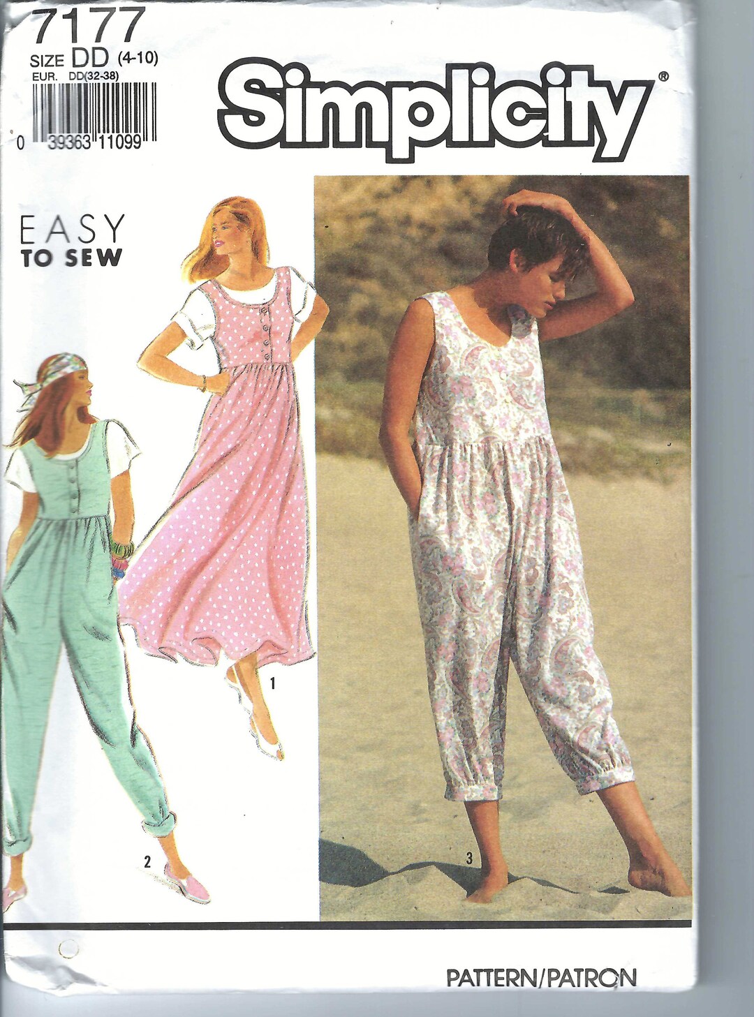 Rare Uncut Vintage Simplicity Sewing Pattern 7177 Misses Jumpsuit in ...
