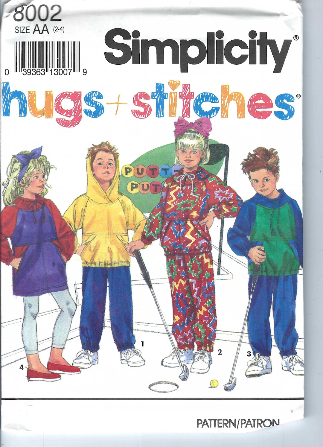 Uncut Vintage Simplicity Sewing Pattern 8002 DRESS Pants Hoodie SIZE 2 ...