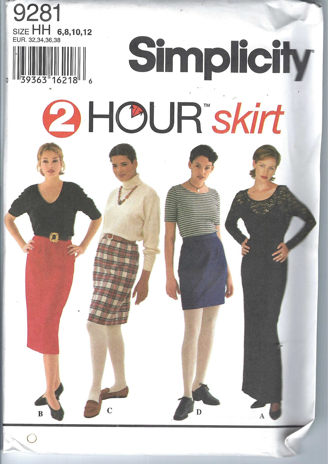 Uncut Vintage Simplicity Sewing Pattern 9281 Misses 2-hour Skirts in 4 ...