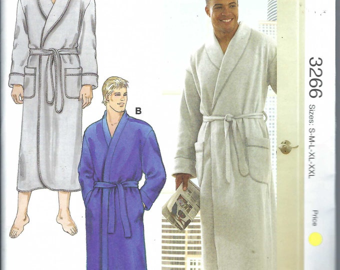 Uncut Kwik Sewing Pattern Unisex Mens Womens Wrap Robes Kwik Sew 3266 ...