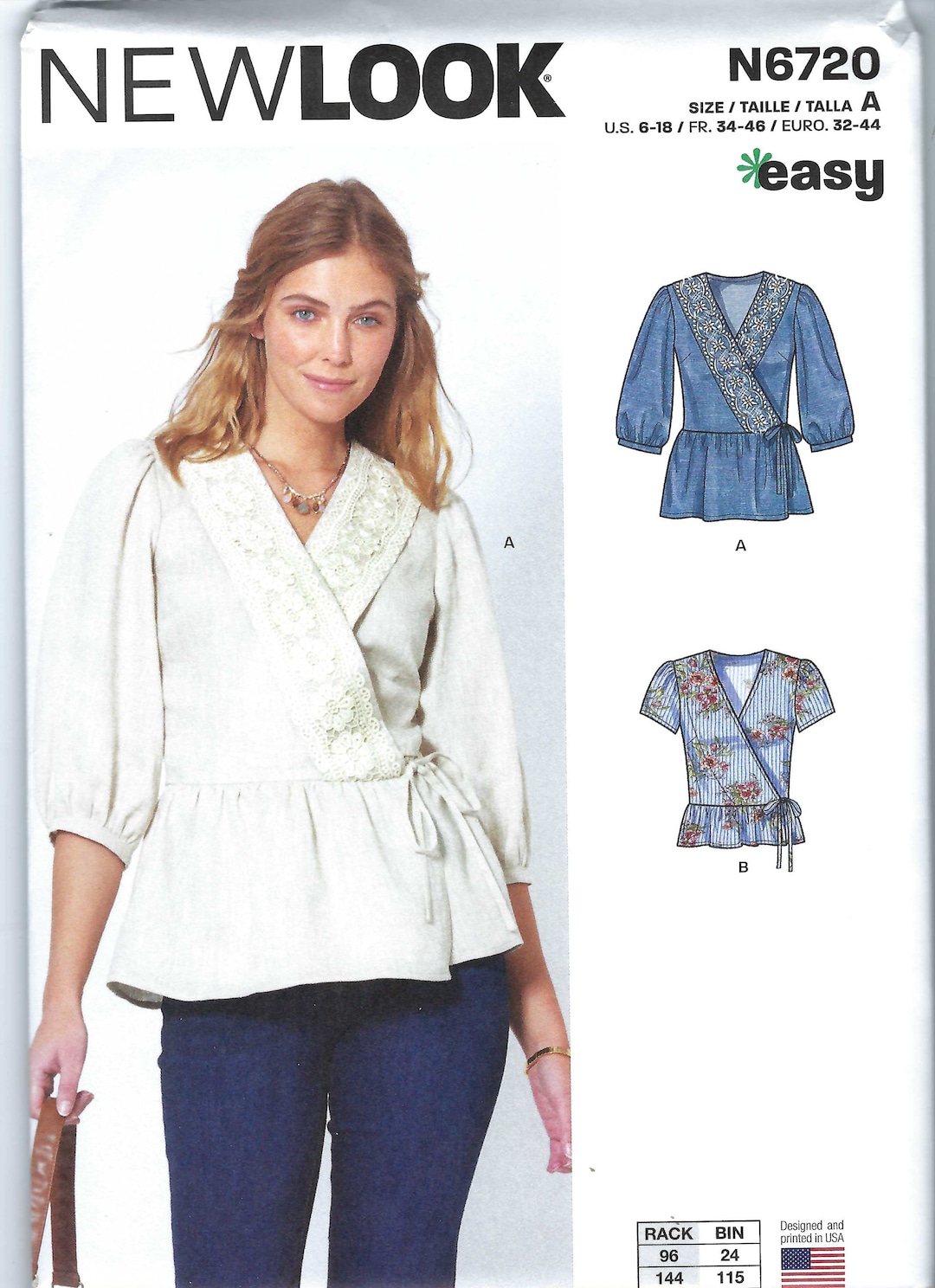 Uncut New Look Sewing Pattern Blouse Top New Look 6720 Uncut,misses ...
