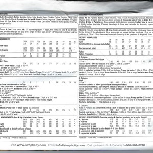 Uncut Simplicity Sewing Pattern 4249 Women's Belly Dance Costume Size 6 ...