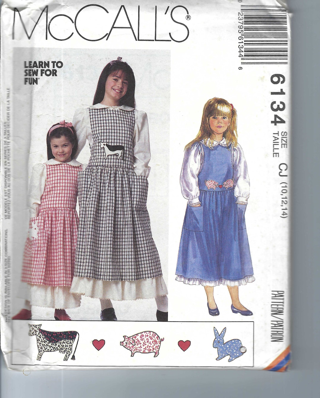 Uncut Vintage Mccalls Sewing Pattern 6134 Children's & Girls' Jumper ...
