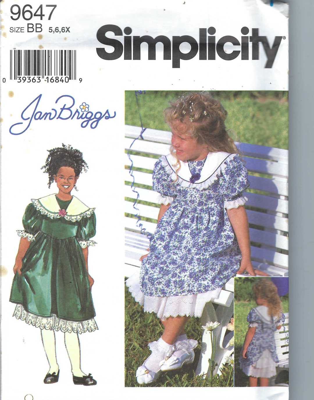 Uncut Vintage Simplicity Sewing Pattern 9647 Childs Raised Waist Dress ...