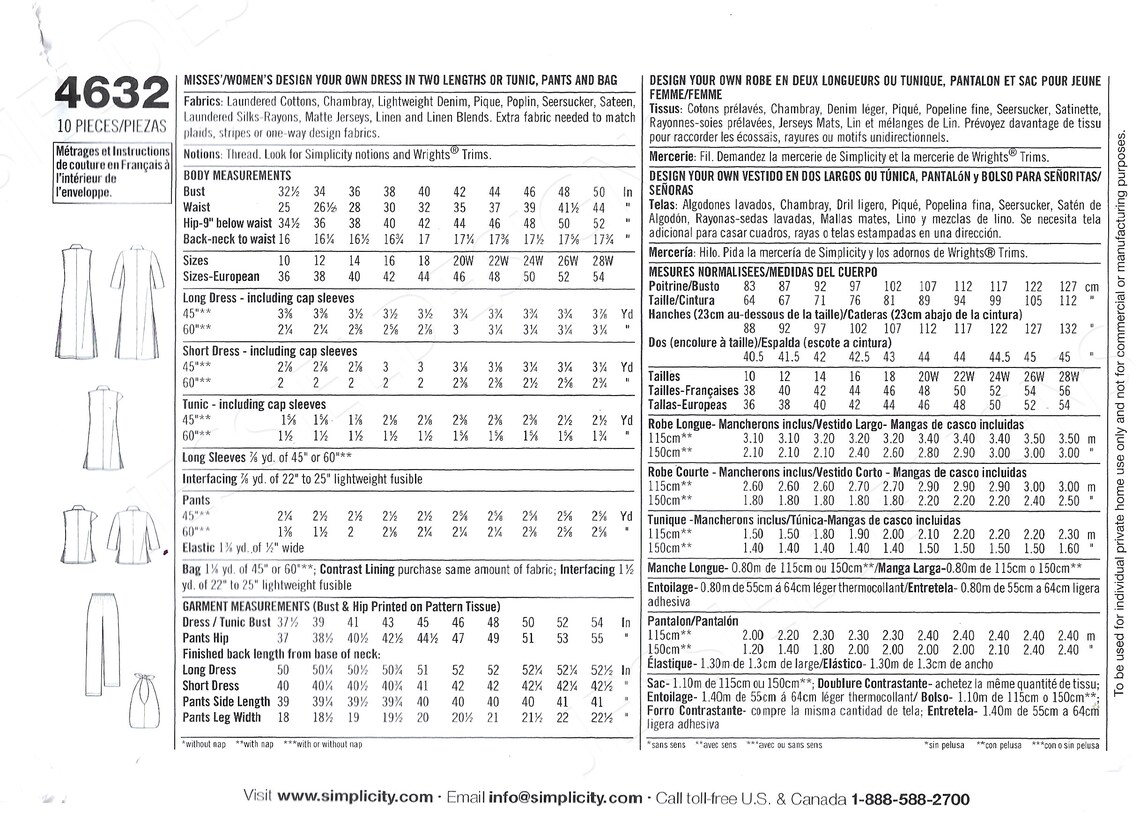 Uncut Simplicity Sewing Pattern 4632 Design Your Own Misses - Etsy