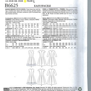Uncut Butterick Sewing Pattern 6625 Misses'/ Misses' Petite Dress Size ...