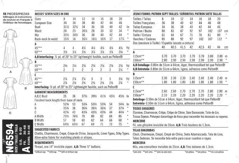 Rare Uncut New Look Sewing Pattern 6594 Women's Fitted | Etsy