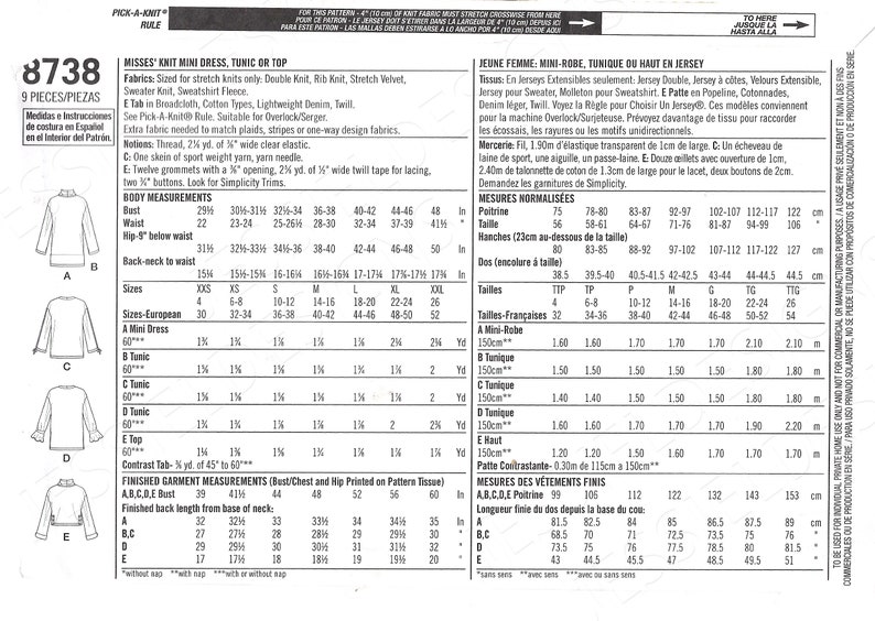 Uncut Simplicity Sewing Pattern 987 10706 10748 8738 0219 | Etsy