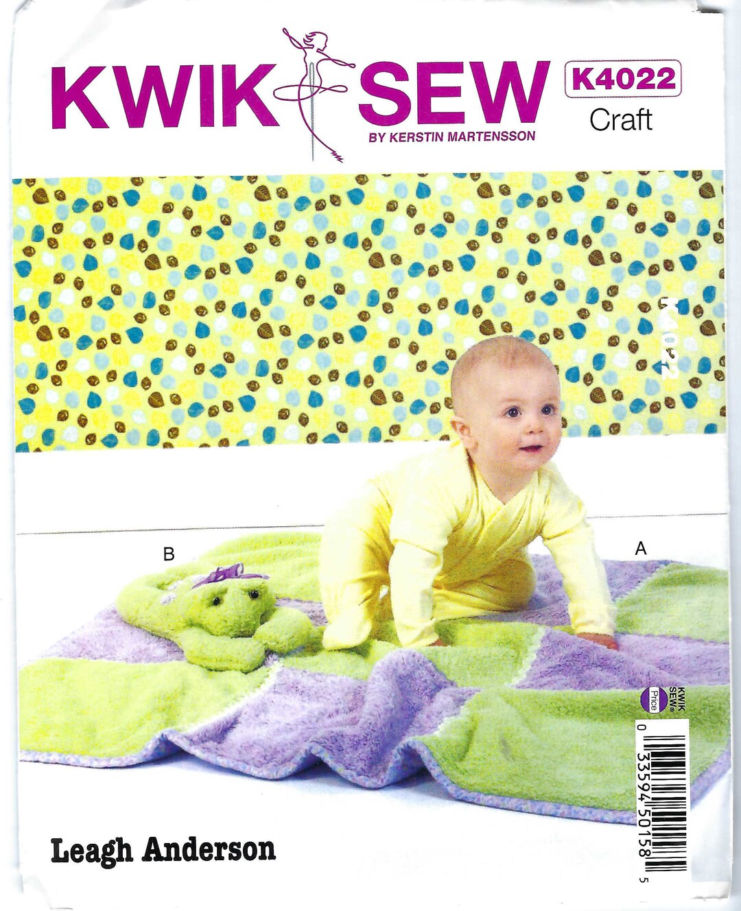 Uncut Kwik Sewing Pattern 4022, Baby Blanket and Toy Sewing Pattern ...