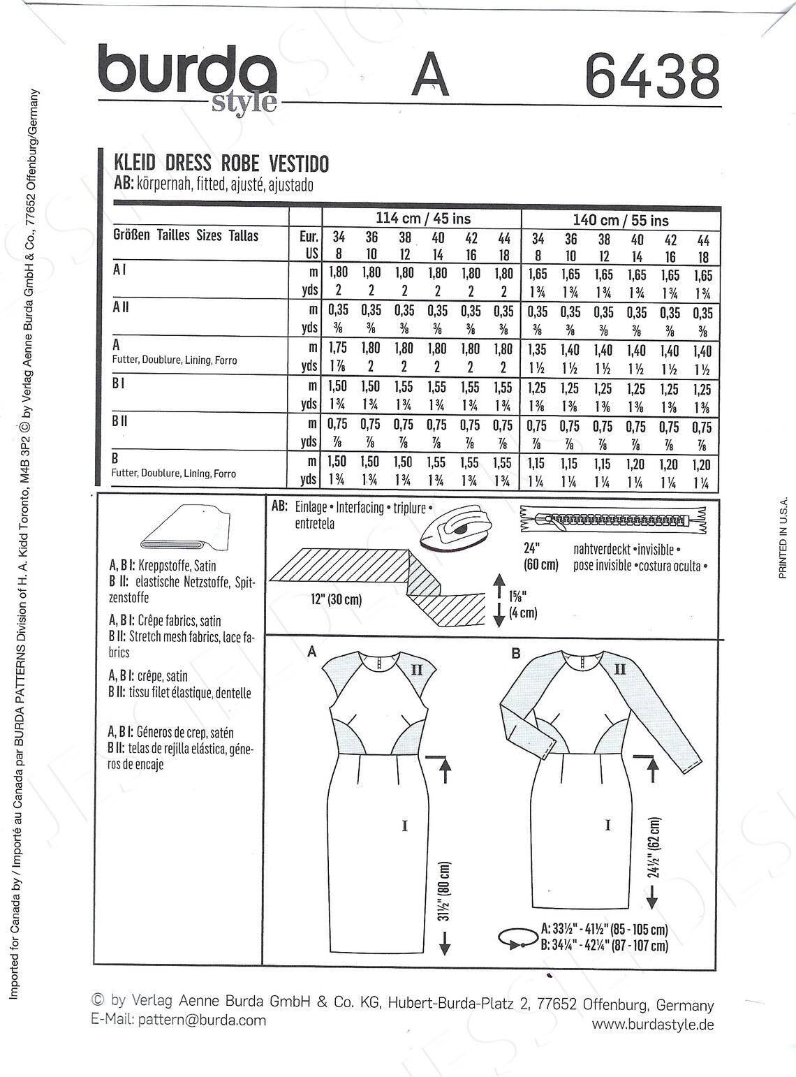 Uncut Burda Style Sewing Pattern 6438 Woman's Figure - Etsy
