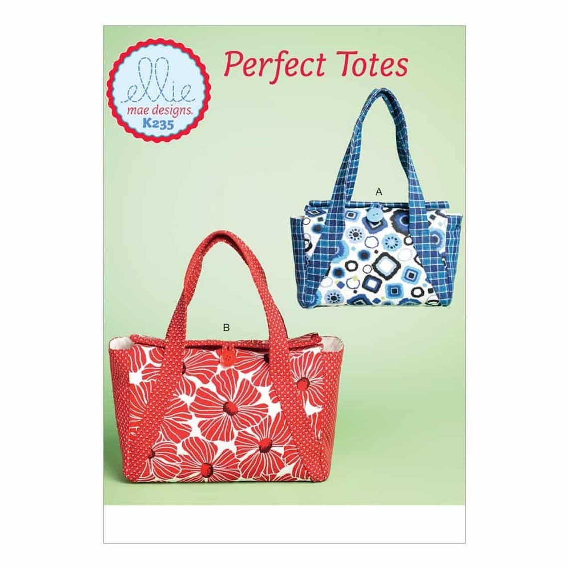 Uncut Kwik Sew Pattern 235 Lined Bags With Two Inside Pockets Sewing FF ...