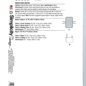 Uncut Simplicity Sewing Pattern 9309 Pattern for Walker Caddy and Bag ...