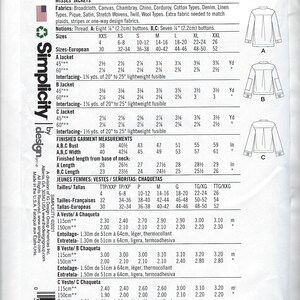 Uncut Simplicity Sewing Pattern 10946 9239 Misses' Jacket Sewing ...