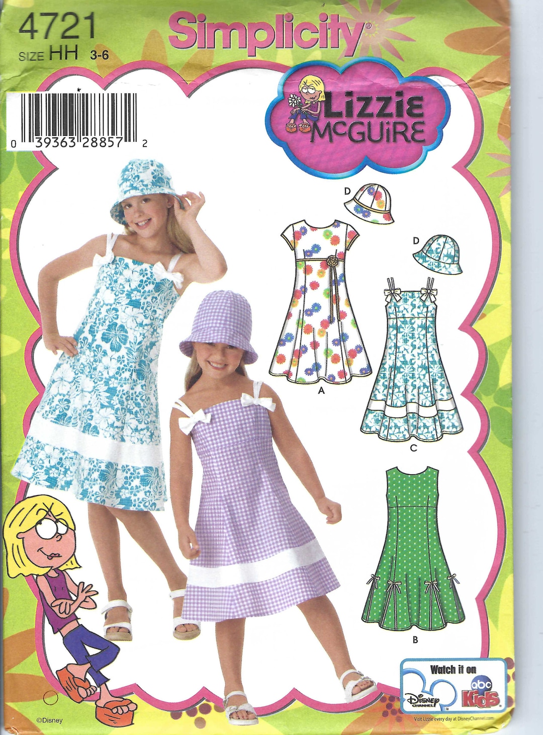 Uncut Simplicity Sewing Pattern Little Girls Summer Dress Pattern 3 ...
