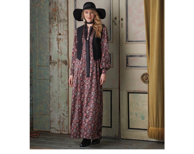 Uncut Simplicity Sewing Pattern 8165 Misses' Maxi Dress, Vest and Tie ...