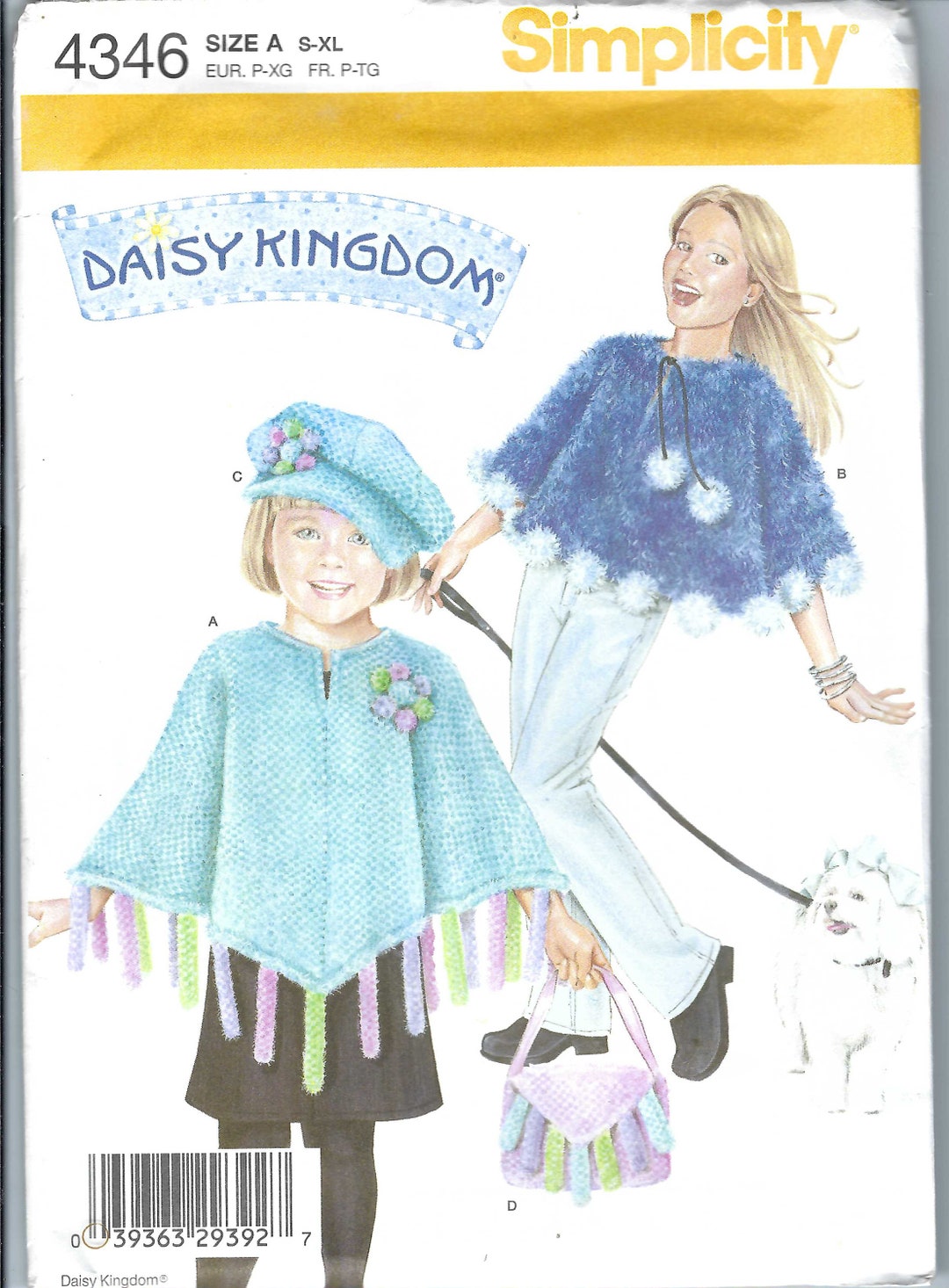 Uncut Simplicity Sewing Pattern Poncho, Hat and Purse Simplicity ...