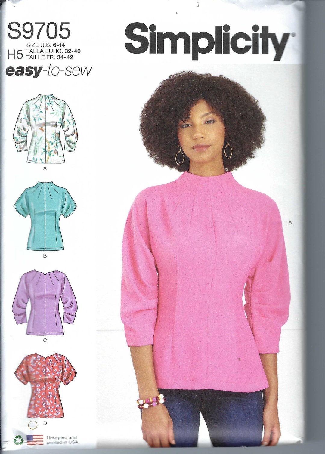 Uncut Simplicity Sewing Pattern 11702 9705 Misses' Tops Size 6-14 16-24 ...