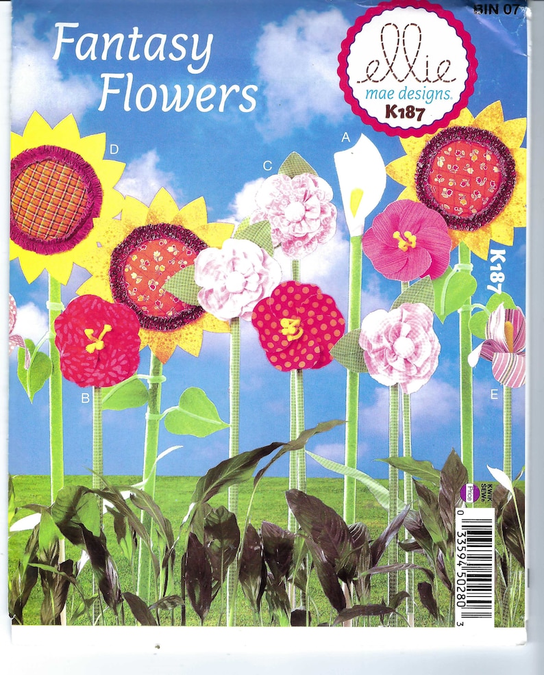 Uncut Kwik Sewing Pattern Fantasy Flowers Ellie Mae Designs Kwik-sew ...