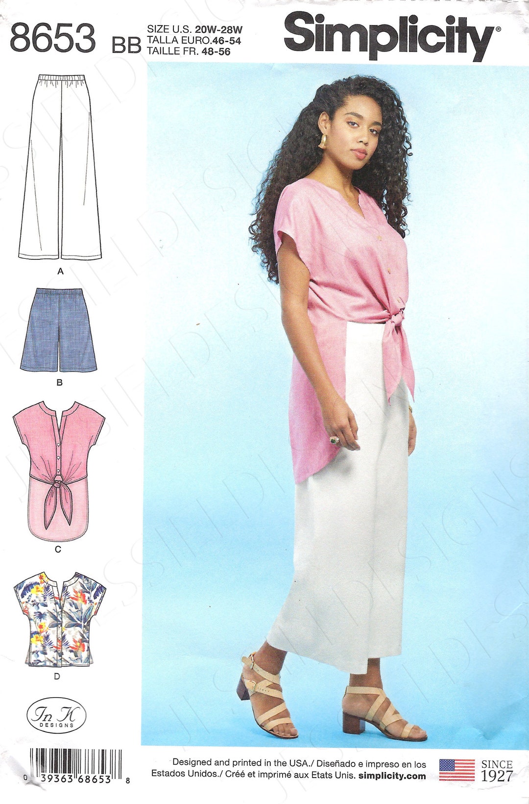Uncut Simplicity Sewing Pattern 8653 Misses'/women's Wide Leg Pants and ...