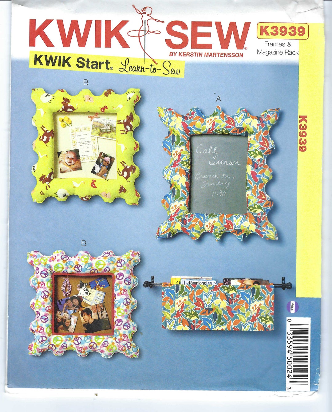 Uncut Kwik Sewing Pattern Picture Frames and Magazine Rack Pattern Kwik ...