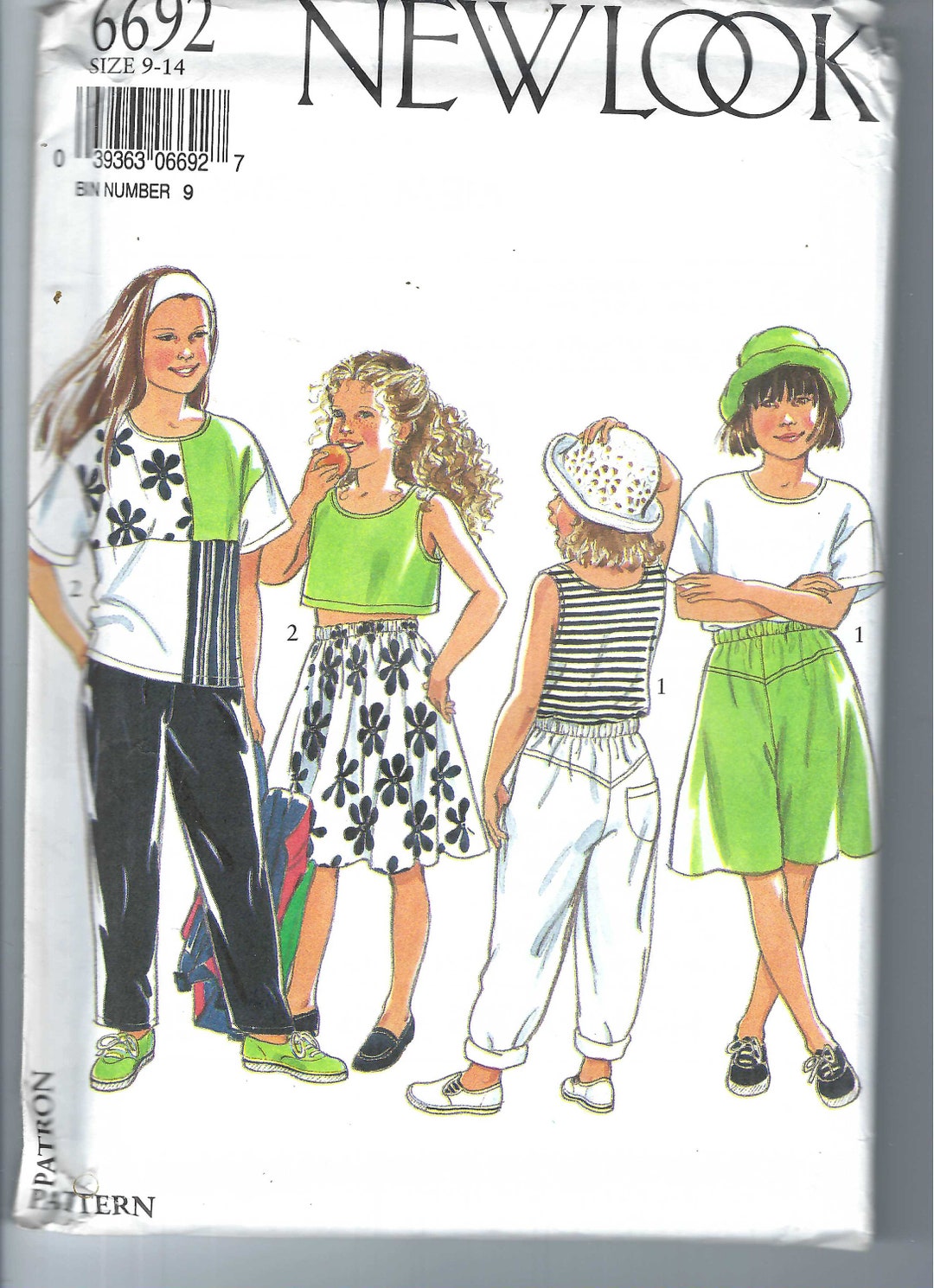 Uncut Vintage New Look Sewing Pattern 6692 Pattern Tshirt Skirt ...