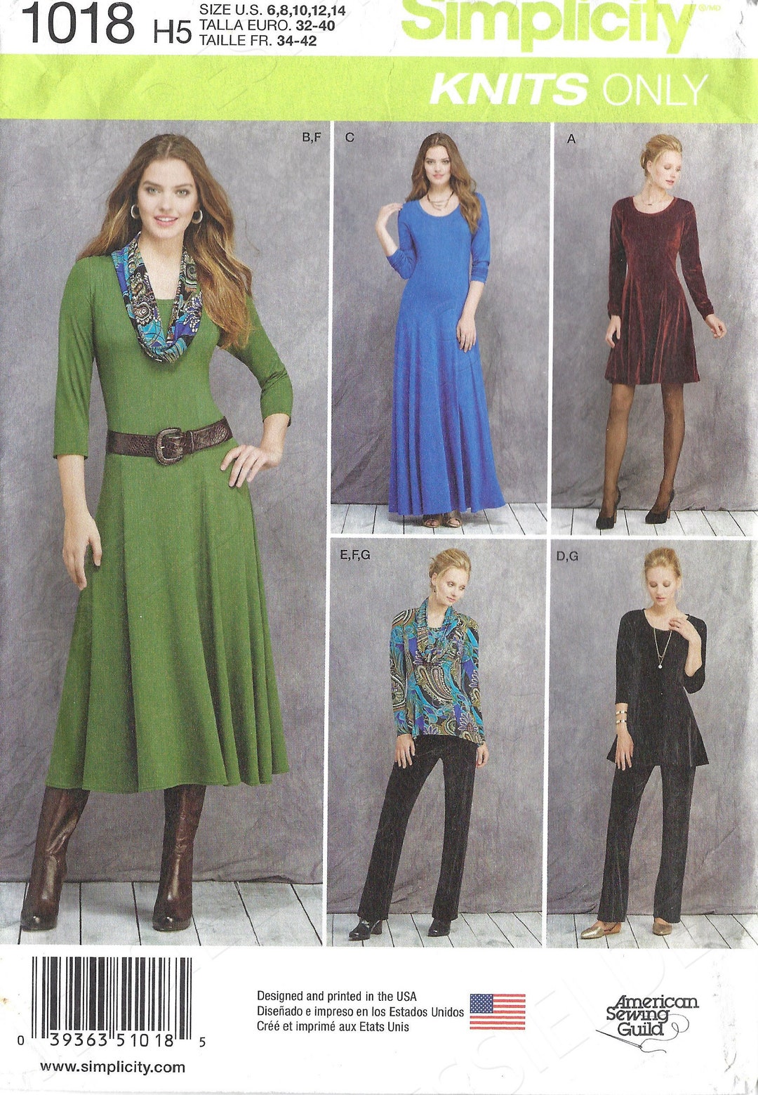 Uncut Simplicity Sewing Pattern 282 1018 Sewing Pattern for Misses Knit ...