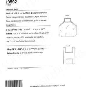 Uncut Mccalls Sewing Pattern 9592 (it's Sew Simple) One Size Shopping ...