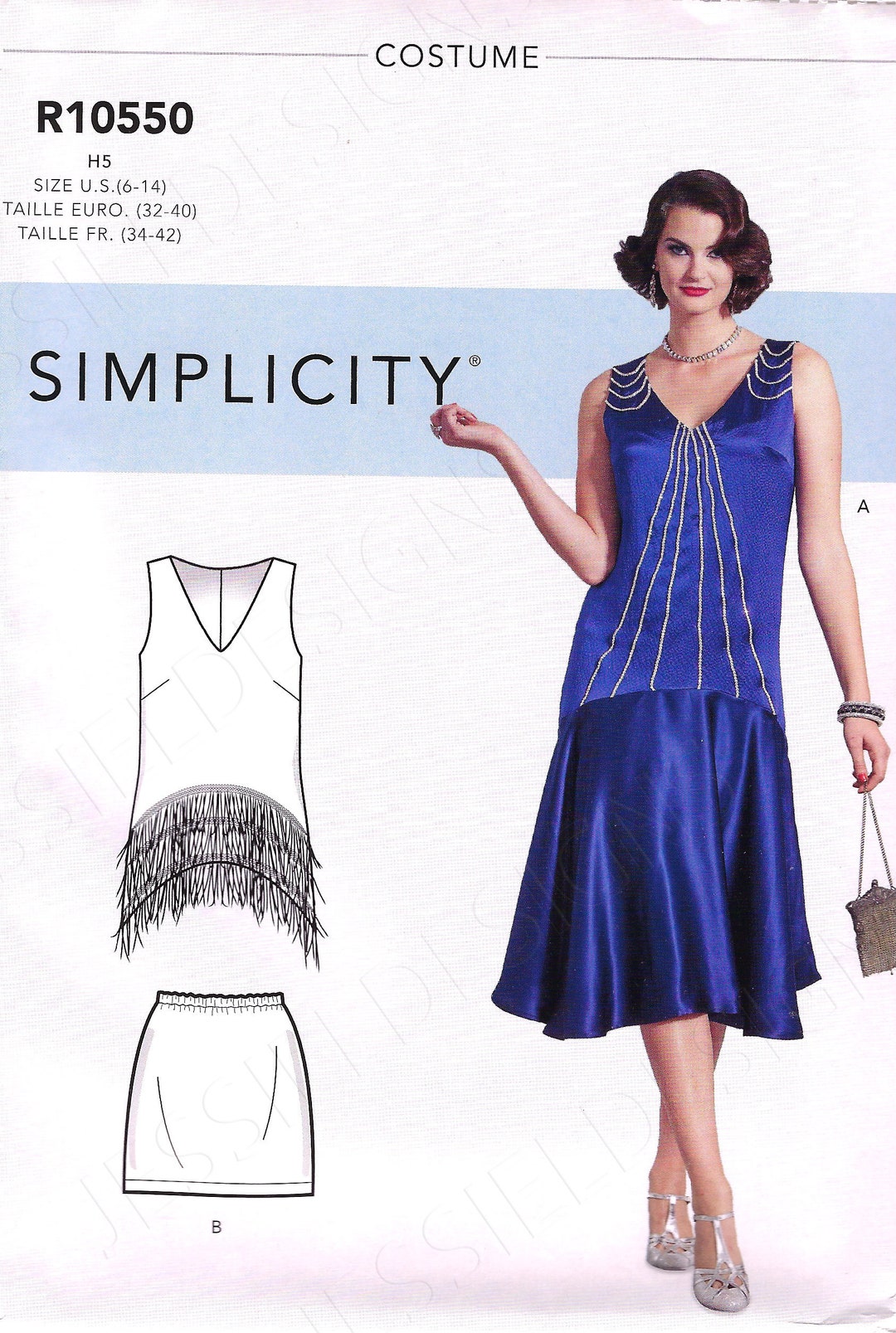 Uncut Simplicity Sewing Pattern 10550 9088 1920"s FLAPPER DRESS Misses ...