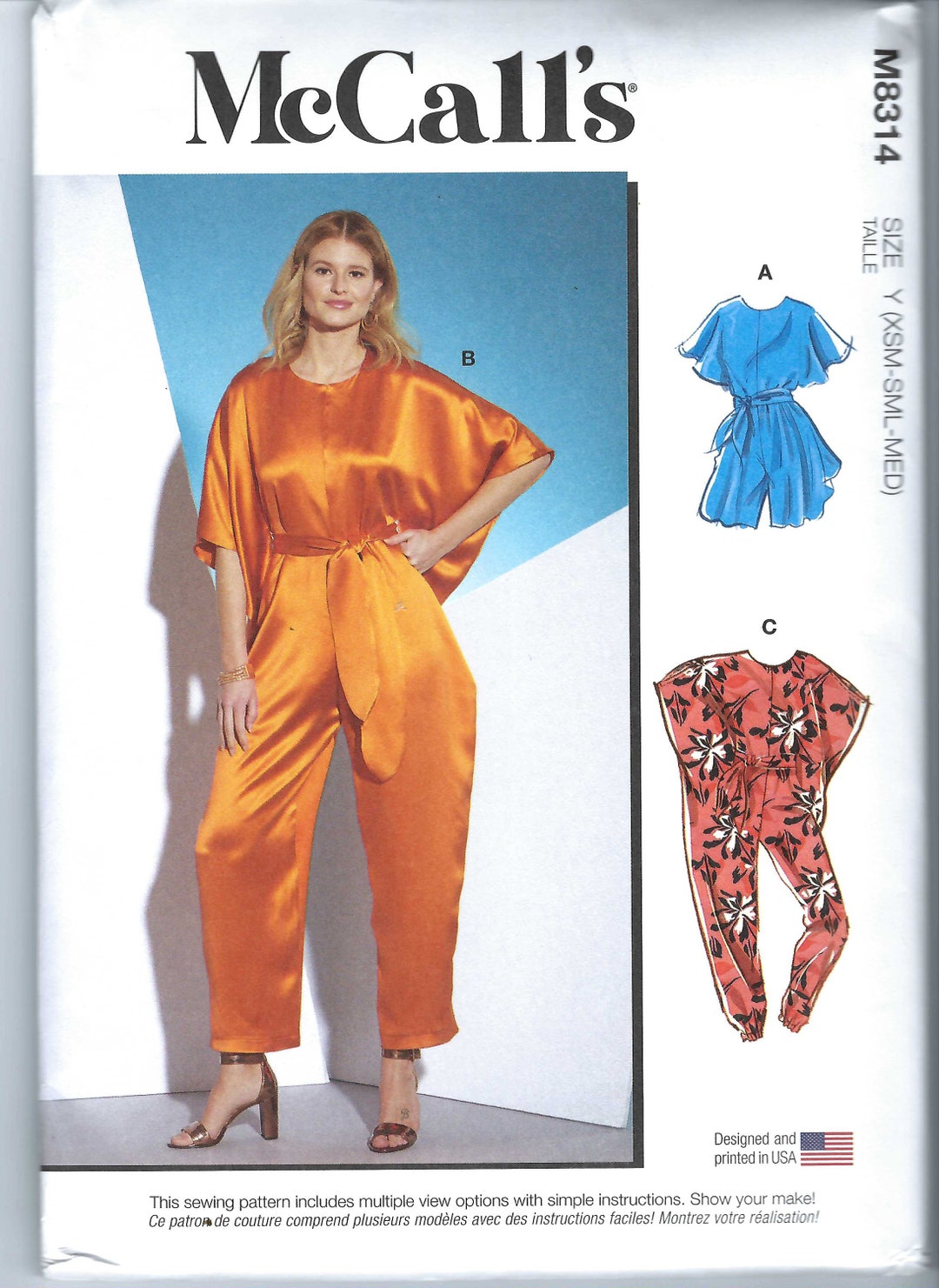 Uncut Mccalls Sewing Pattern 11550 8314 Misses Jumpsuit and Romper ...