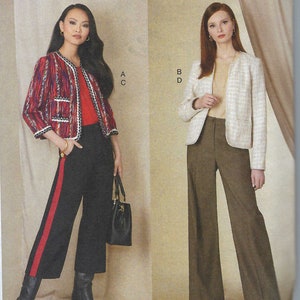 Uncut Vogue Sewing Pattern 1830 Misses JACKET & PANTS Sz 8-16 or 16-24 ...