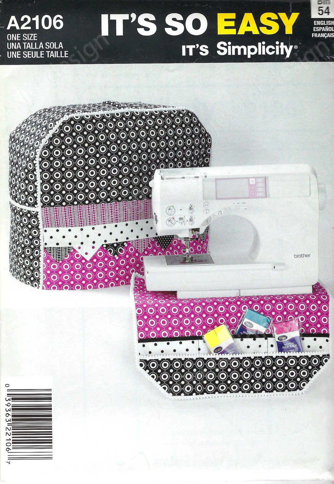 Uncut Simplicity Sewing Pattern 2106 186 Sewing Machine Cover and ...