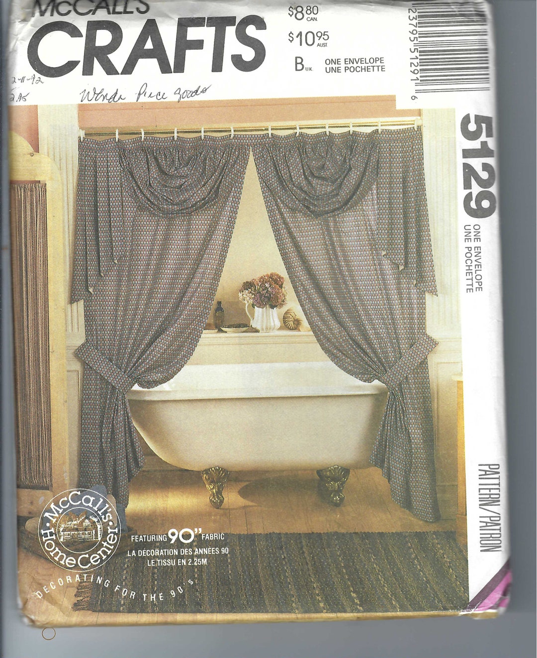 Uncut Mccall's Sewing Pattern Window Treatment & Home Decor Drapes and ...