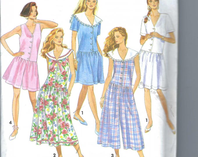 Uncut Vintage Simplicity Sewing Pattern 7884 Drop Waist Dress Romper ...