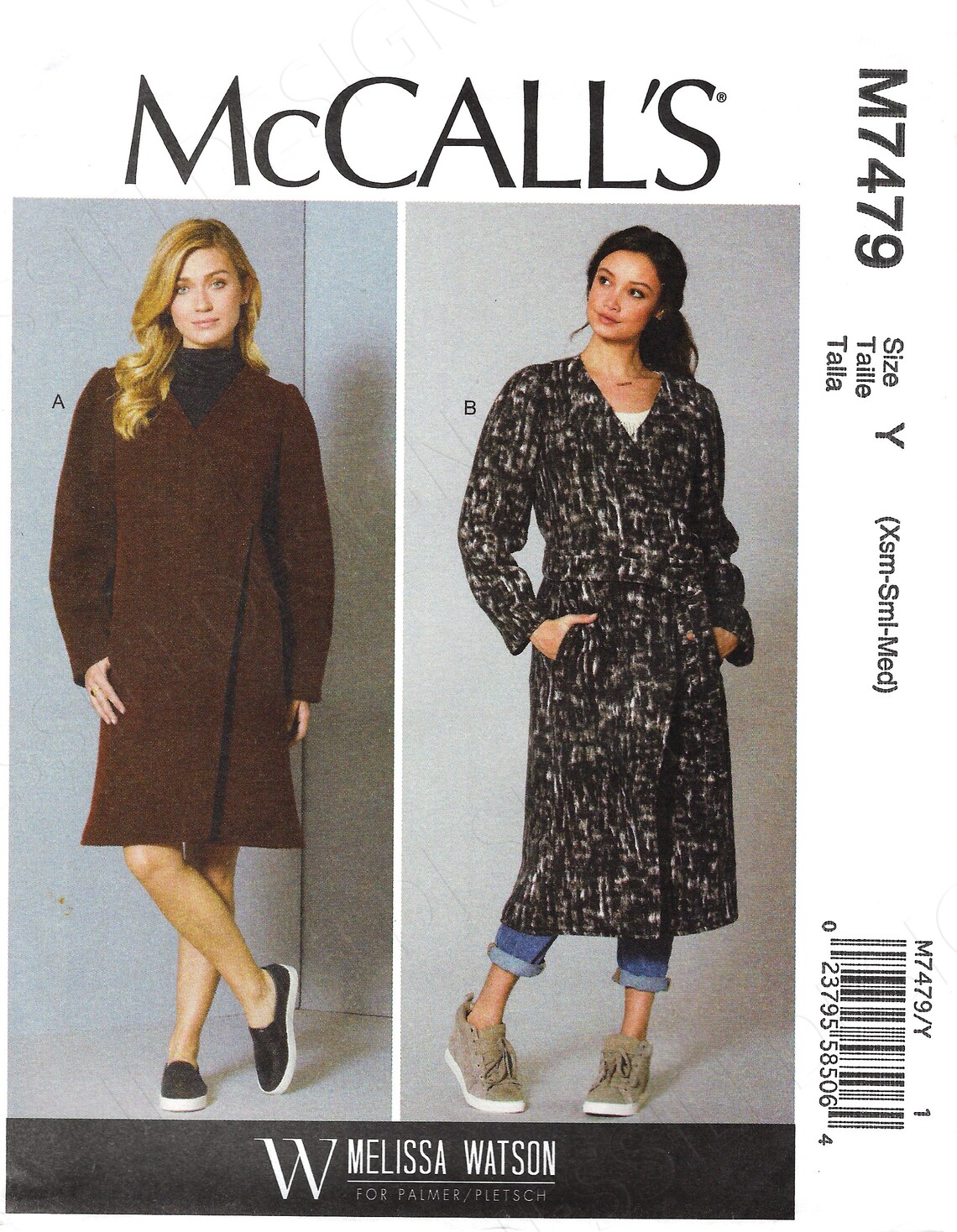Uncut Mccall's Sewing Pattern 7479 Designer Wrap Coat With | Etsy