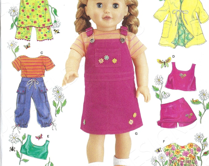 Uncut Simplicity Sewing Pattern 4654 18" Summer Doll Clothes, Elaine ...