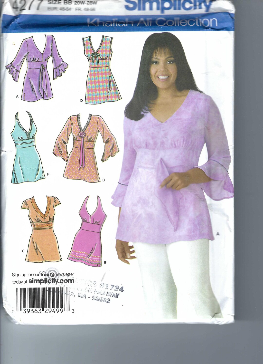 Uncut Simplicity Sewing Pattern 4277 Sewing Pattern for Khaliah Ali ...