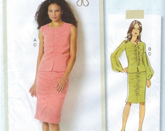 Uncut NEW Pattern BUTTERICK 6593 Misses Pullover Tops With Gathers Sz 6 ...