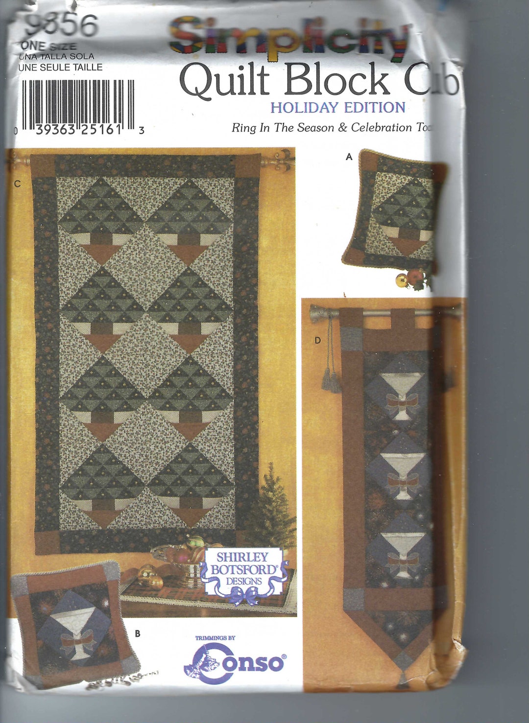 Uncut Simplicity Pattern 9856 Quilt Block Club Holiday Edition Lesson ...