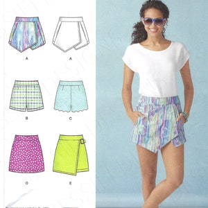 Uncut Simplicity Sewing Pattern 1370 Misses' Skirt and Shorts Size 4, 6 ...