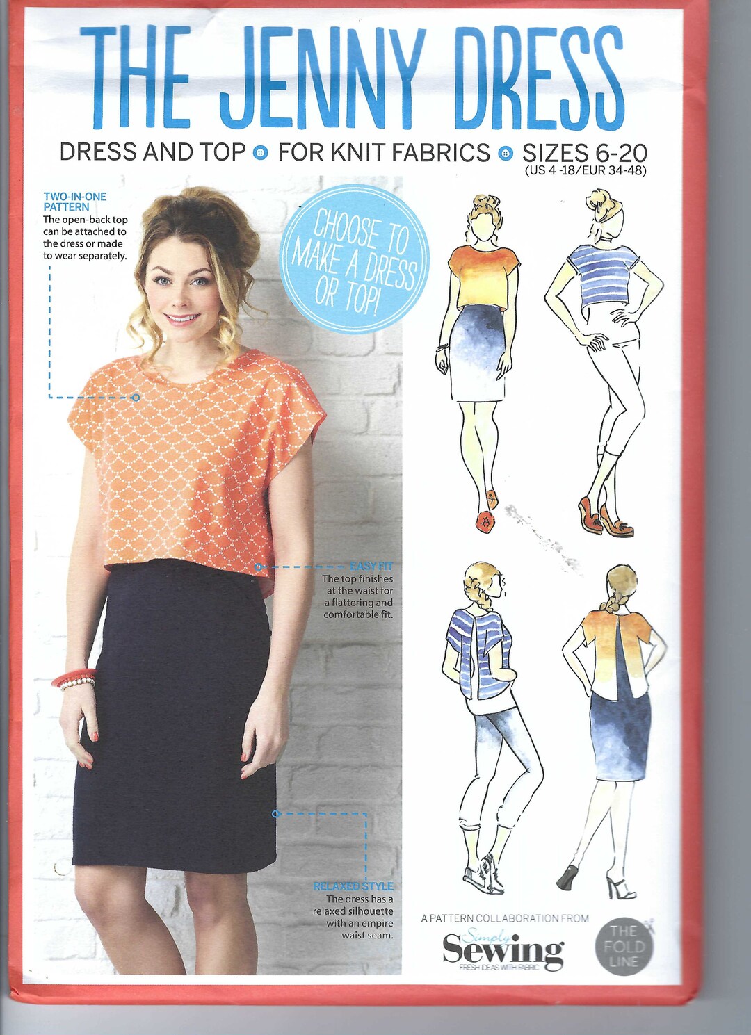 Uncut Simply Sewing Pattern Jenny Dress Sewing Pattern Top Open Back ...