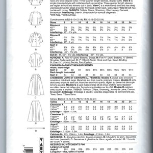 Uncut Vogue Sewing Pattern 1863 Misses' Blouse, Skirt and Belt Size 6 ...