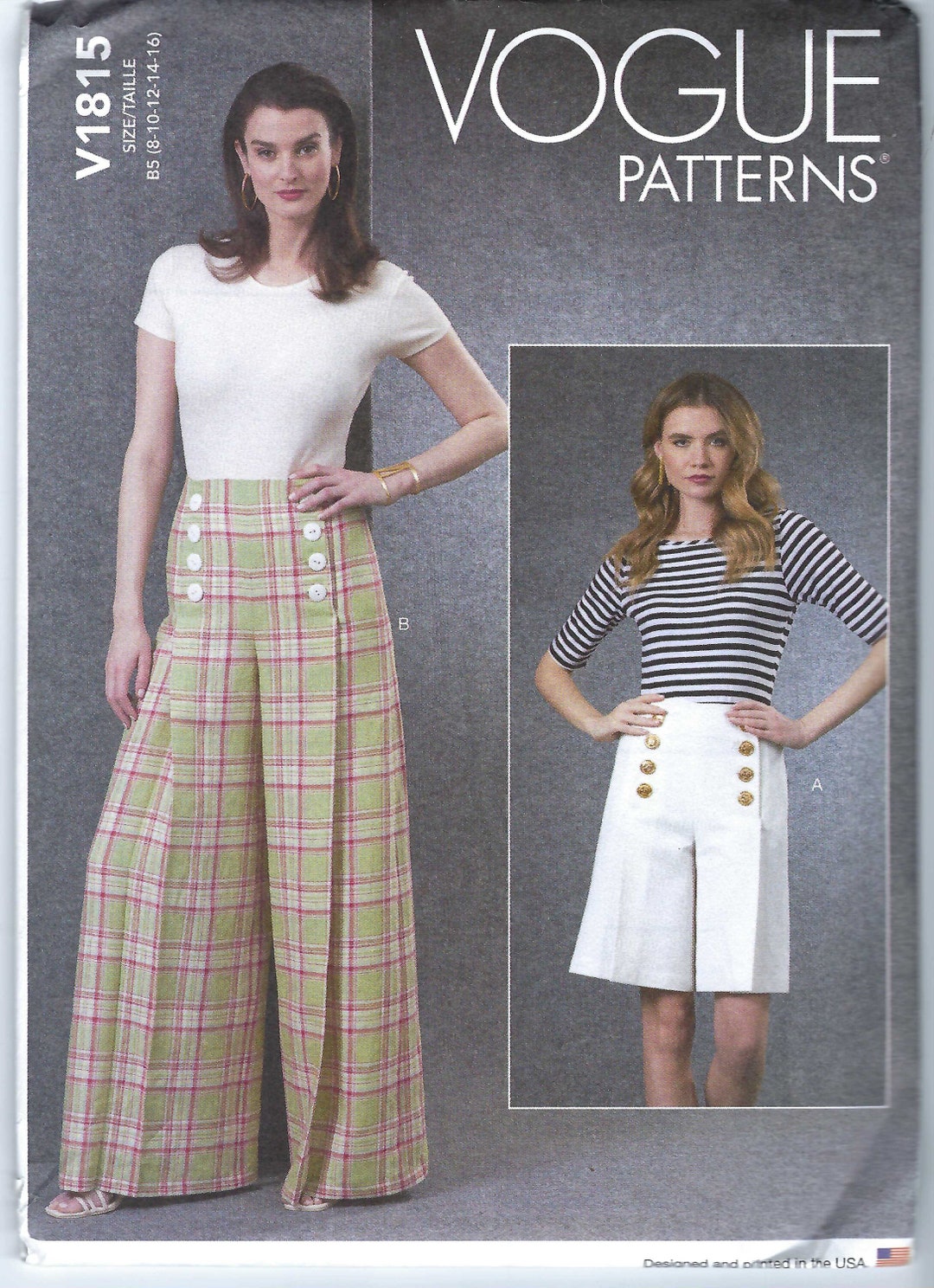 Uncut Vogue Sewing Pattern Womens Pants and Shorts, Wide Leg Pants ...