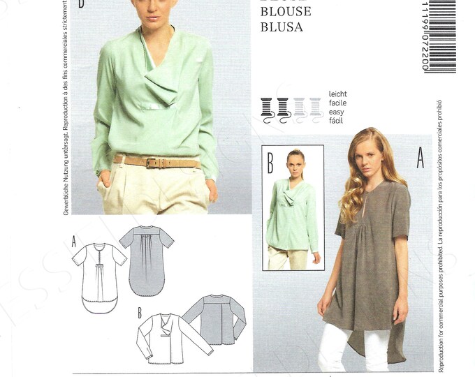 Uncut Burda Sewing Pattern 7220 Size 10-22 Misses Tunic Tops Factory ...