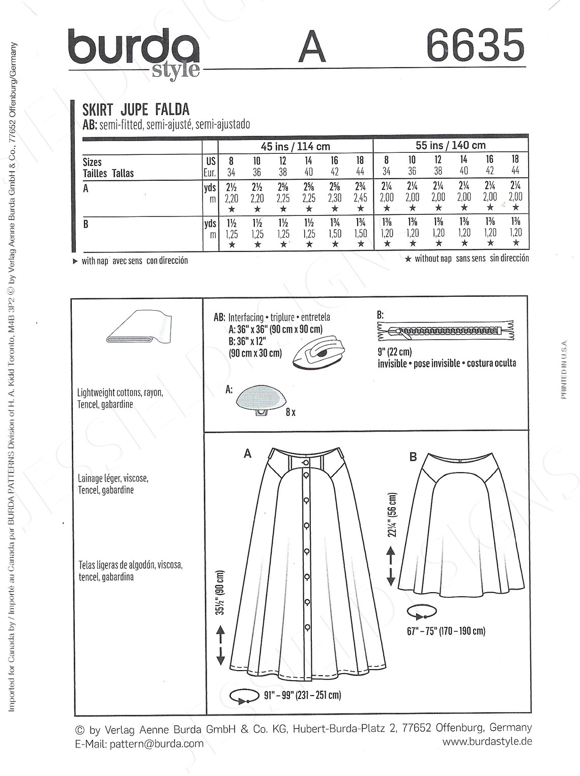 Uncut Burda Sewing Pattern 6635. Misses Skirt Pattern. Flared | Etsy
