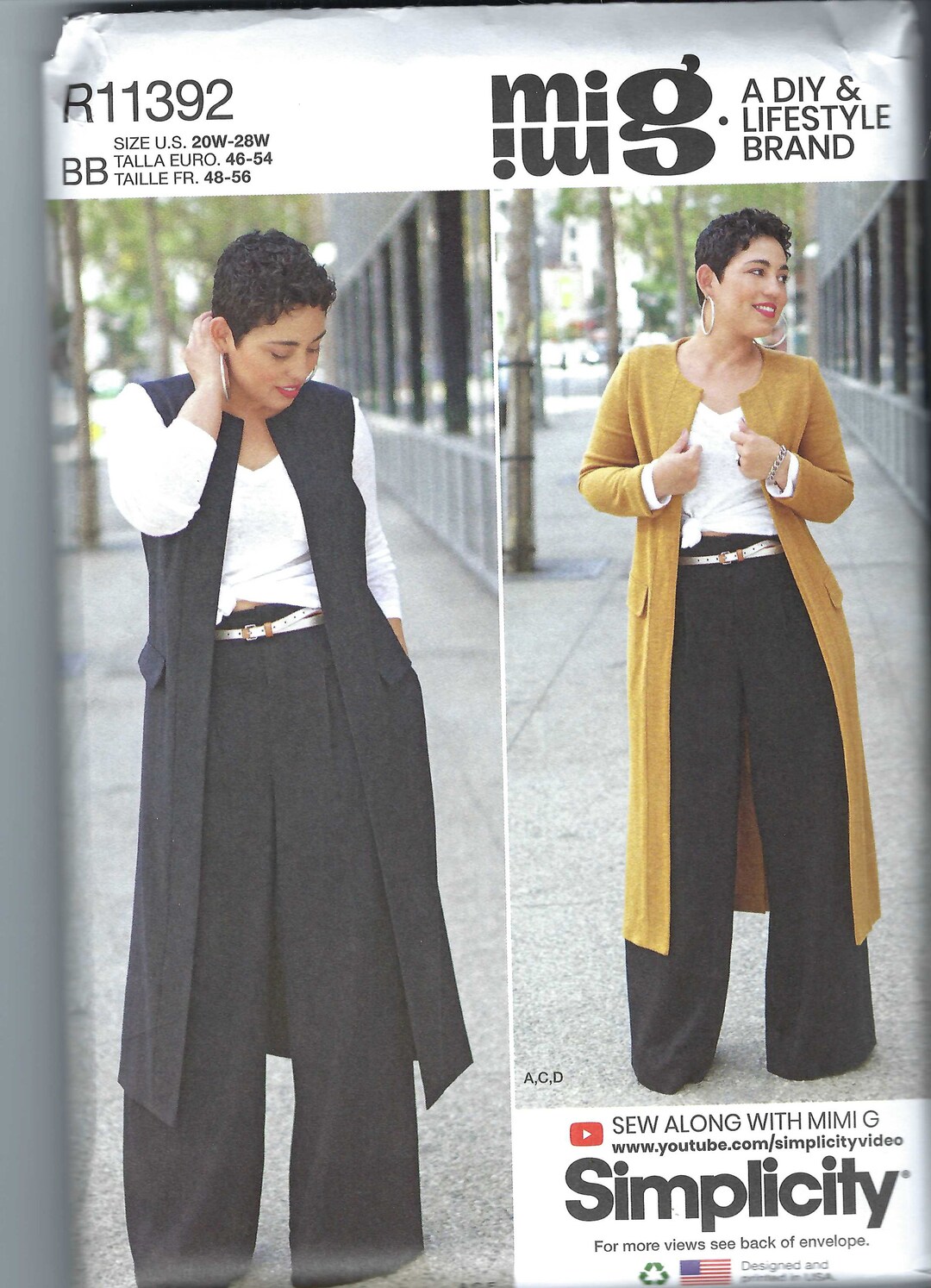 Uncut Simplicity Sewing Pattern 11392 8177 932 Duster Coat, Long Vest ...