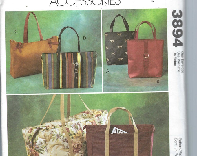 Uncut Mccall Sewing Pattern 3894 Purse, TOTE BAGS Overnight FF - Etsy
