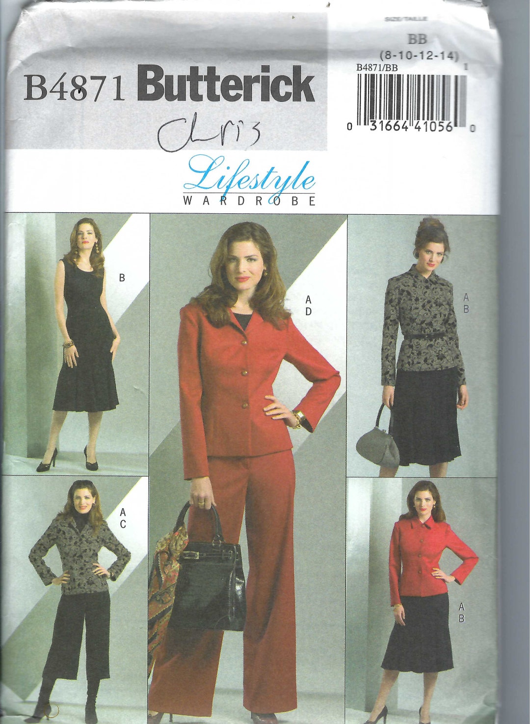 Uncut Butterick Sewing Pattern Princess Seam Jacket Fit Flared Dress ...