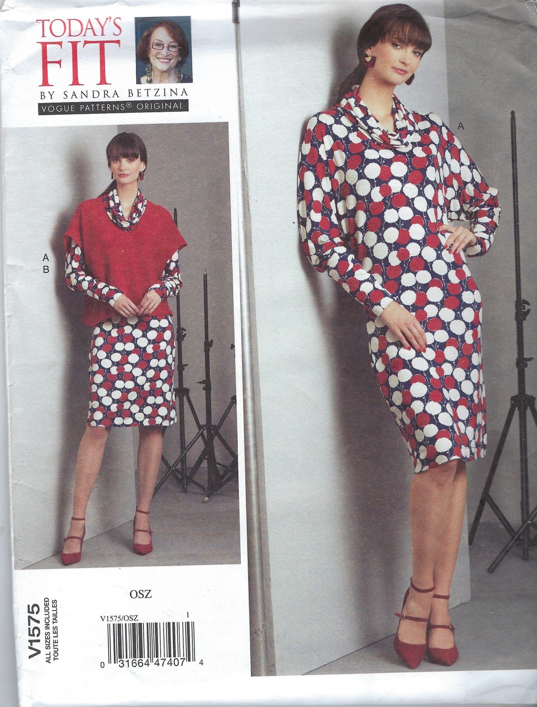 Uncut Vogue Sewing Pattern 1575 Misses' Dress and Top Vogue Bust Size ...