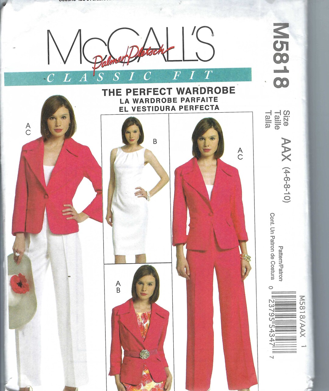Uncut Mccalls Sewing Pattern 5818 Palmer Pletsch Classic Fit Perfect ...