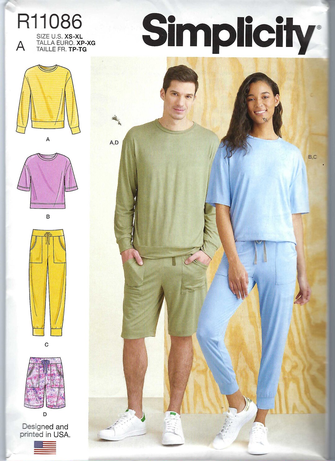 Uncut Simplicity Sewing Pattern 11086 9337 Unisex Tops, Pants, & Shorts ...
